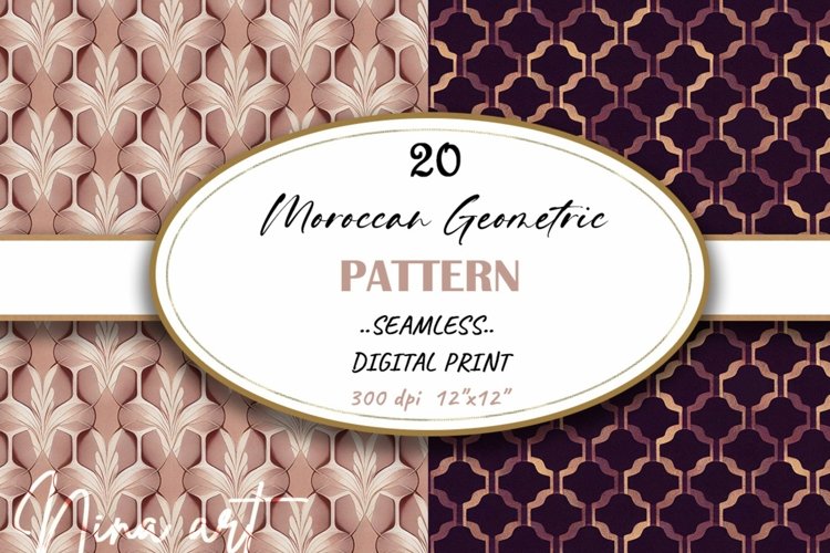 Pink and Purple Moroccan Seamless Digital Paper