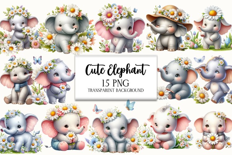 Cute Baby Elephant Clipart (3430693)