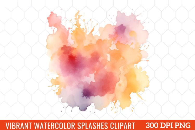 Vibrant Watercolor Splashes Clipart