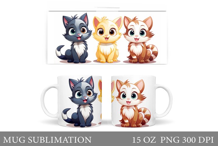 Cute Cat Mug Design. Funny Cat Mug Sublimation (4207203)