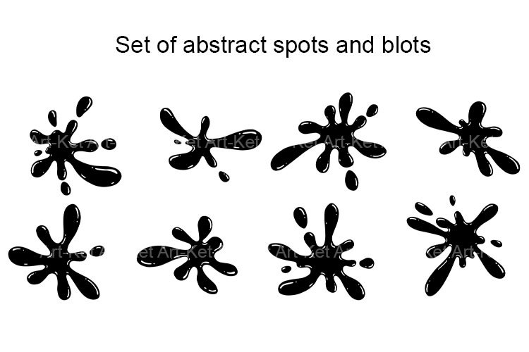Set of abstract spots and blots.