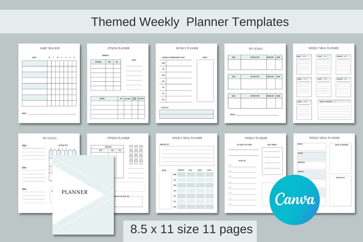 Planner Canva Template | Editable Pages | Printable Planner (2099956 ...