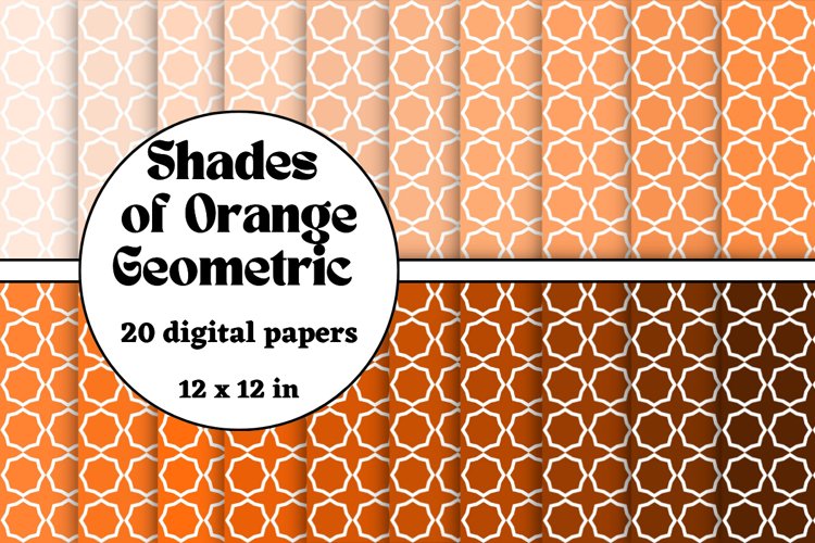 shades of Orange geometric digital papers