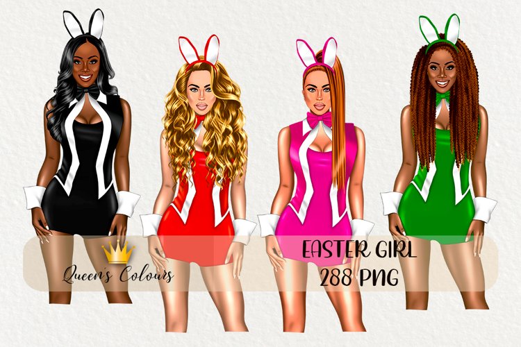 Easter Girl Clipart, Easter Bunny Clipart, Easter Planner