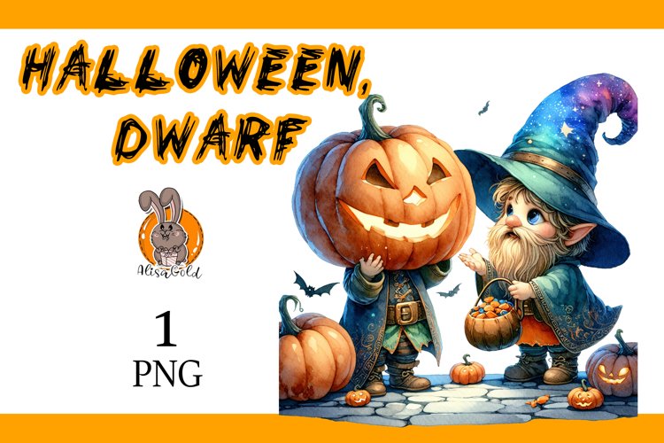 halloween, dwarf, pumpkin