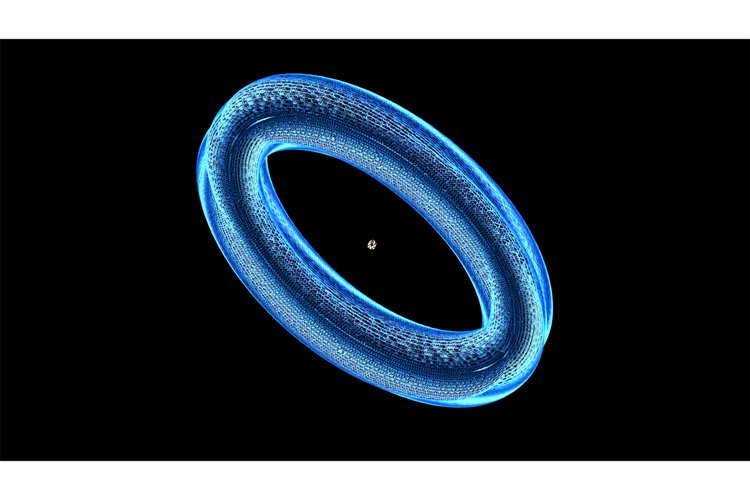 Abstract textural blue shape on a black background (2132009)