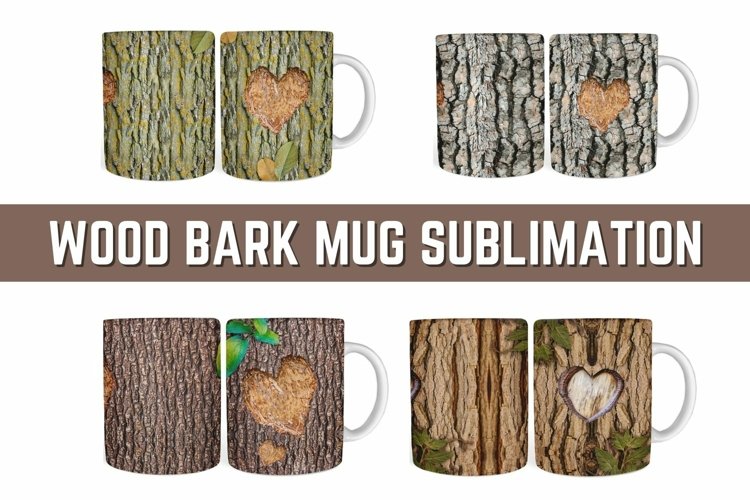 Wood Bark Mug Sublimation | Bundle | PNG