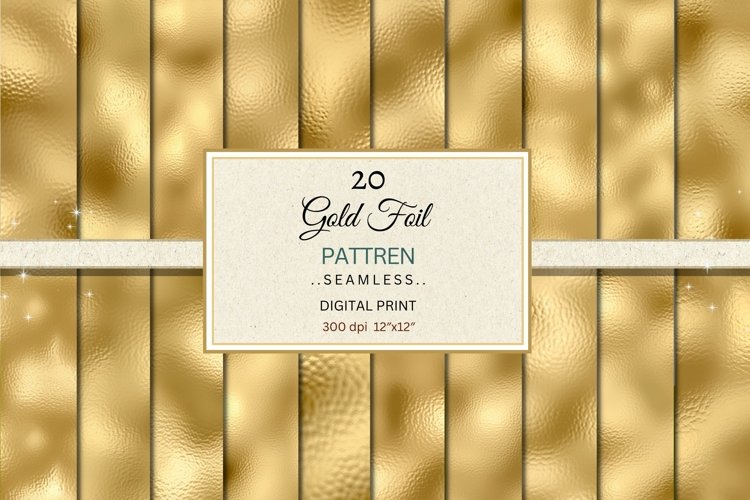 Gold Foil Digital Paper, Shimmering Gold Textures Paper