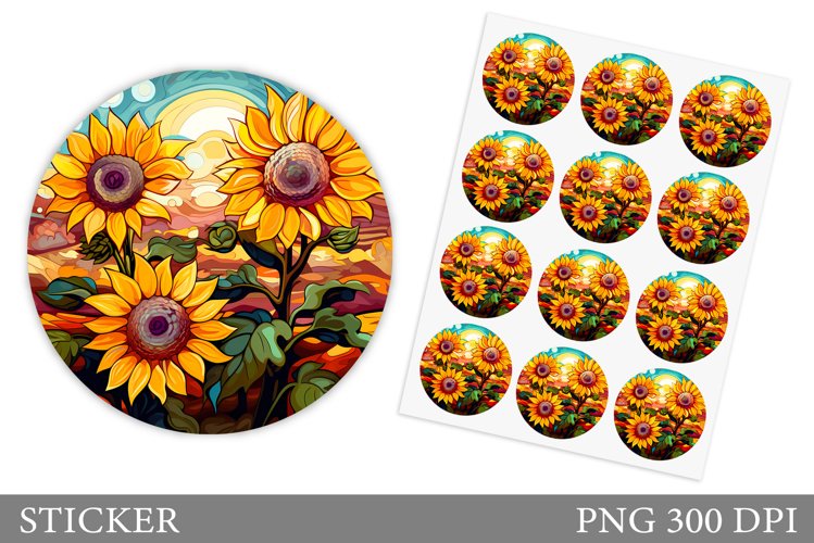 Sunflowers Sticker Design. Flowers Sticker (3541653)