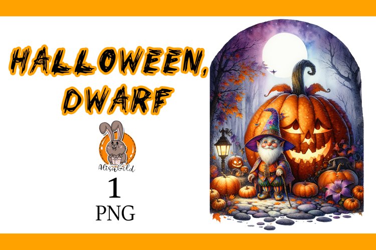 halloween, dwarf, pumpkin