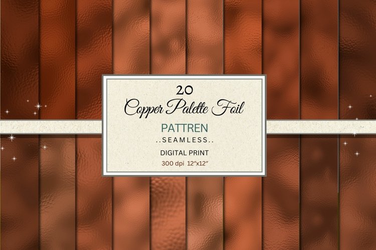 Seamless Copper Foil Digital Paper, Faux Copper Textures