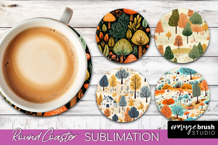 Fall Round Coasters - Autumn Forest Coaster (4370096)