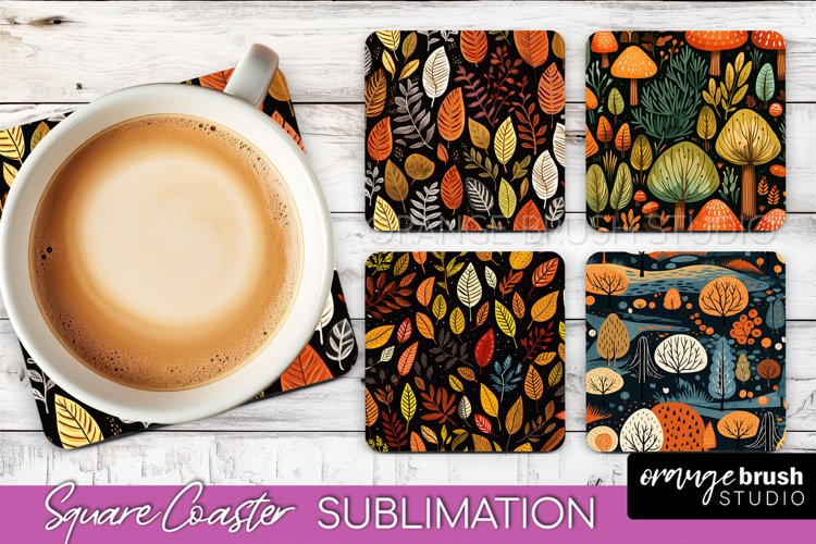 Fall Square Coasters - Autumn Forest Coaster (4369933)