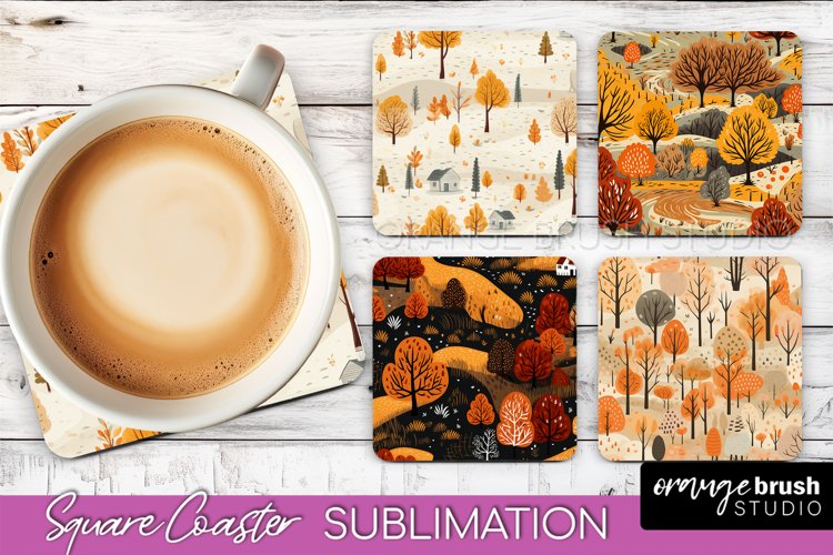 Fall Square Coasters - Autumn Forest Coaster (4370000)