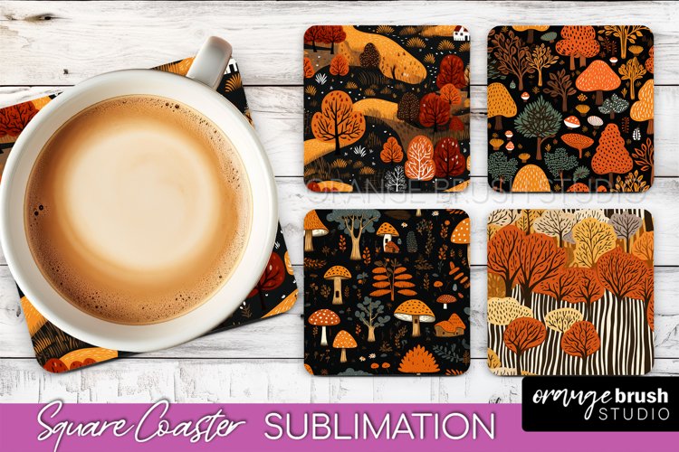 Fall Square Coasters - Autumn Forest Coaster (4370014)