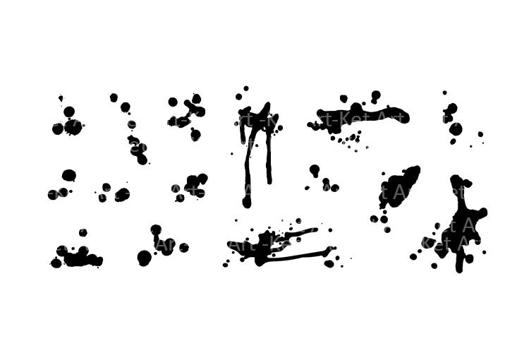 A set of abstract spots, texture strokes, blots. (3772120)