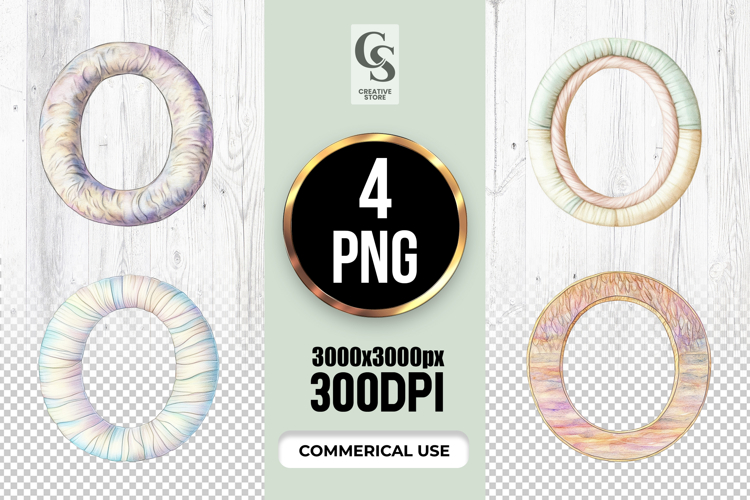 Fantasy Letter O Watercolor Alphabet Clipart Sublimation PNG