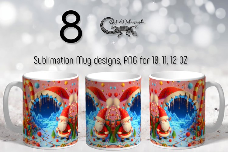 3d Christmas landscape | Mug sublimation design bundle