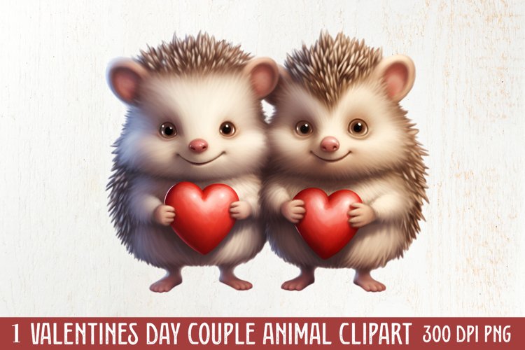 Couple Animal Valentines Day Clipart Bundle, Couple Animal