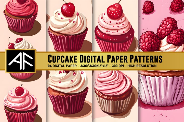 Cupcake Digital Paper Patterns (4832466)