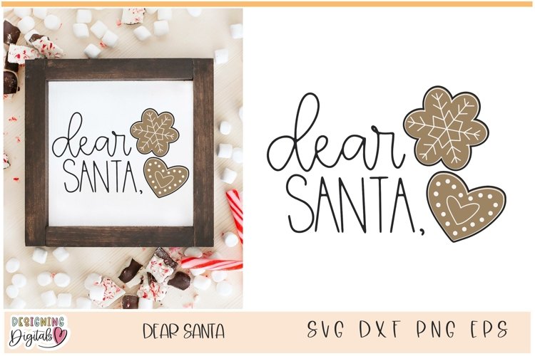 Dear Santa SVG, Christmas SVG, Christmas Cookie Illustration