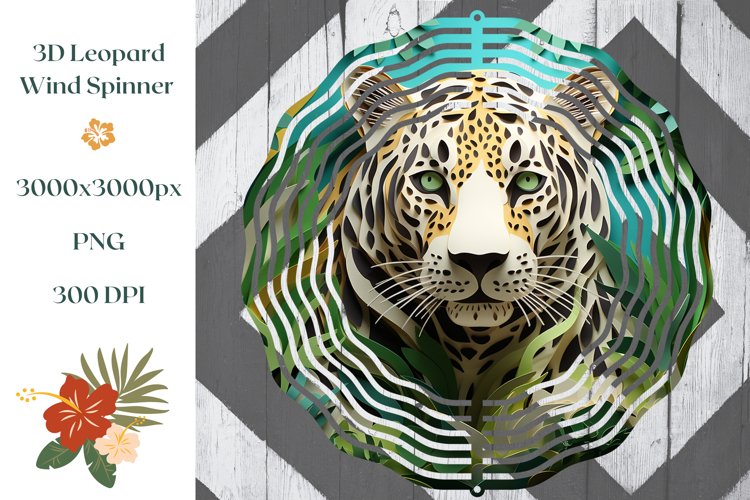 3D Leopard Wind Spinner Design, 3D Leopard Sublimation