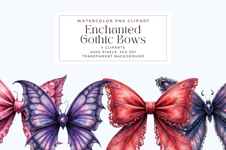 Enchanted Gothic Bows Clipart