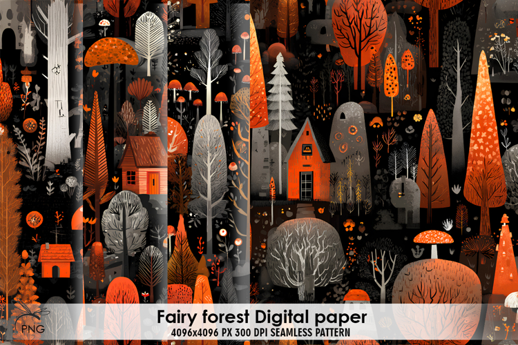 Fairytale autumn forest digital paper