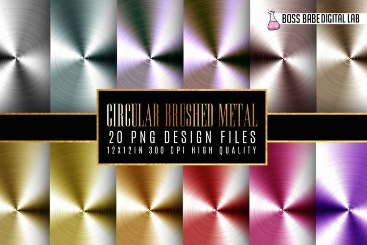 20 Circular Brushed Metal Digital Papers