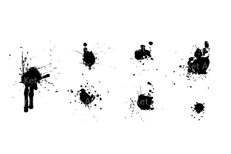 A set of abstract spots, texture strokes, blots. (3772152)
