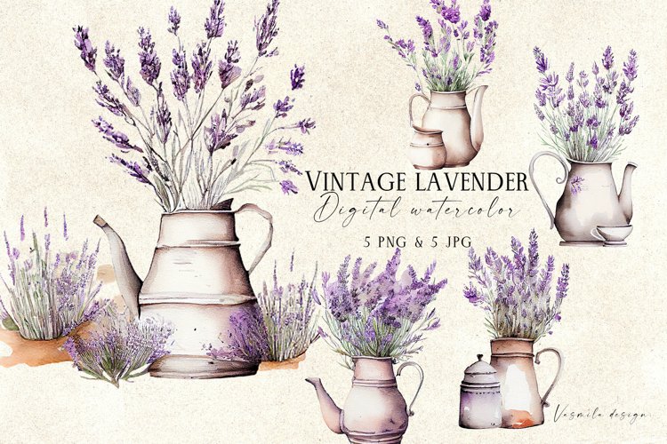 Lavender watercolor clipart (2404740)