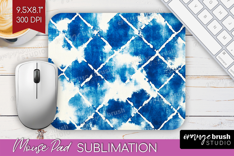 Blue Tie Dye Mouse Pad Sublimation - Shibori (5662596)