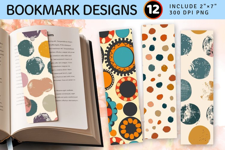 Boho Polka Dots PNG Bookmark Sublimation Designs