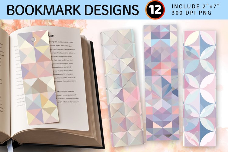 Pastel Geometric PNG Bookmark Sublimation Design