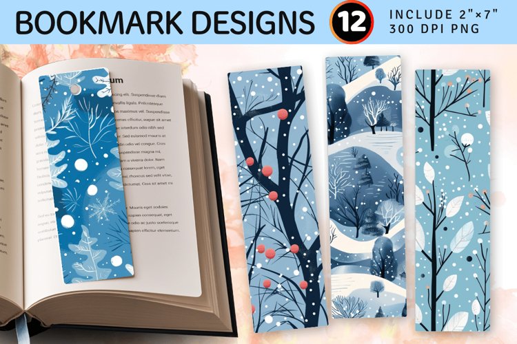 Cold Winter Seamless Winter PNG Bookmark Sublimation Design