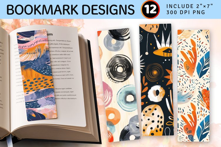 Abstract Boho PNG Bookmark Sublimation Designs (5176932)