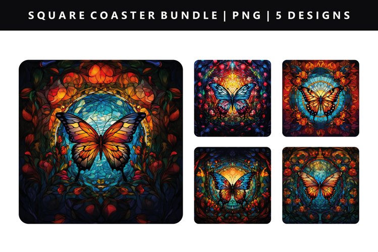 Butterfly Square Coaster Design | Square Coaster (2949761)