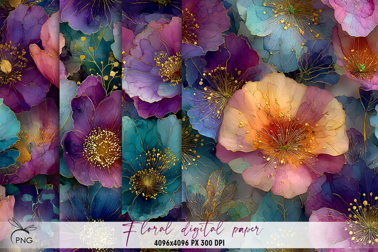 Floral digital paper, seamless pattern (6497227)