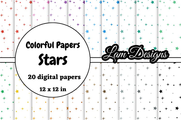 hand-drawn stars digital papers (5089099)