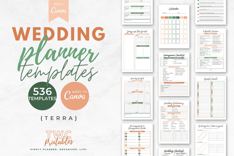 wedding planner canva templates