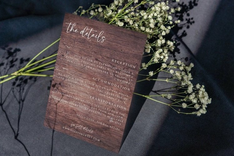 Rustic Wedding Details Card Template (4857873)