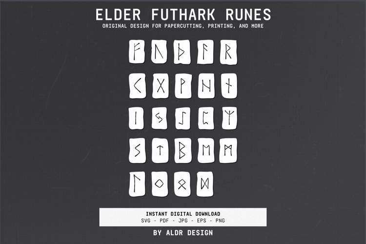Elder Futhark Runes | SVG Template (1618231)