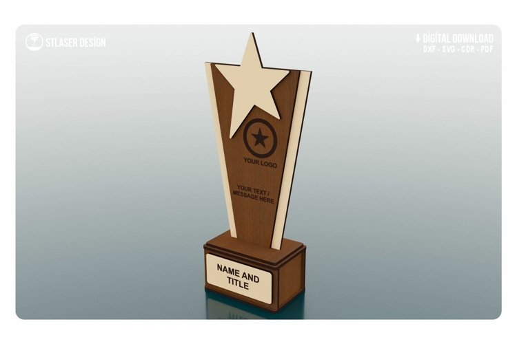 Award Trophy Laser Cut Files, Wood Award Svg Files (2345328)