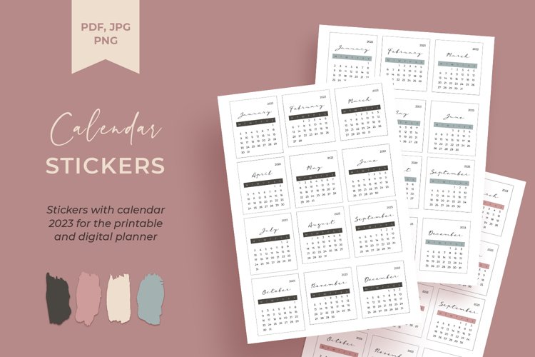 Planner Stickers With Calendar 2023