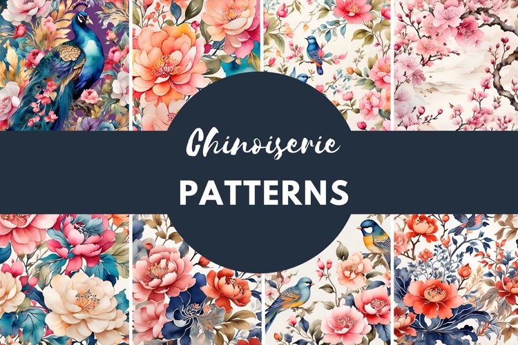 Watercolor Chinoiserie Floral Pattern (2943866)
