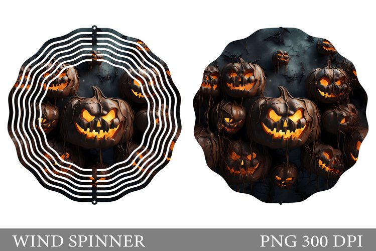 Spooky Pumpkins Wind Spinner. Halloween Wind Spinner Design