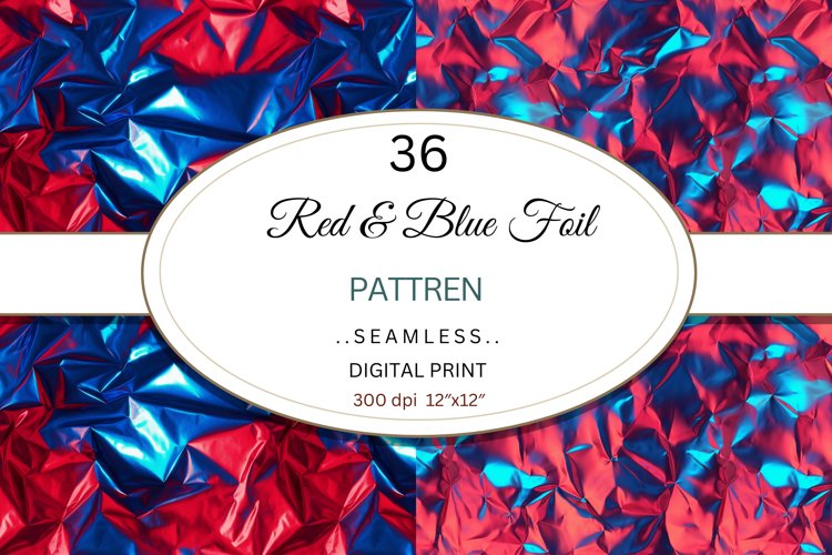 Holographic Seamless Digital Paper | Red Blue | Deep Colors