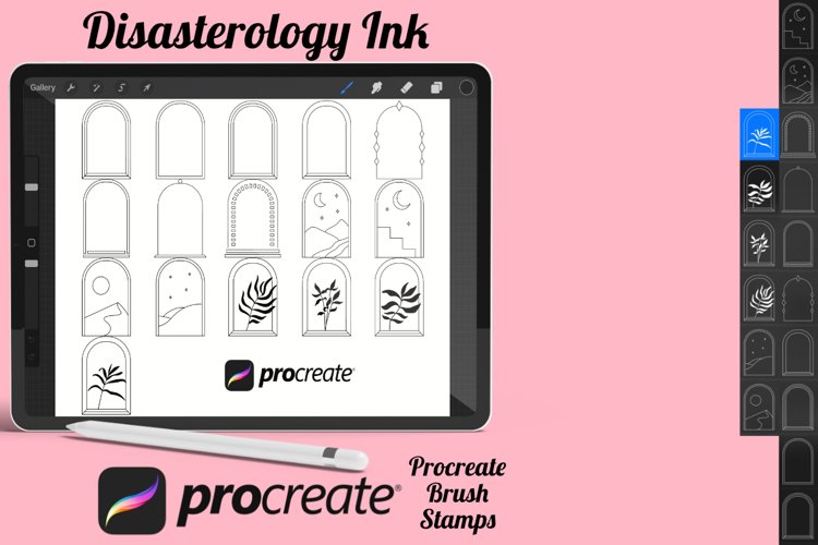 Window View Set 1 Procreate Brush Stamps, 16 Windows