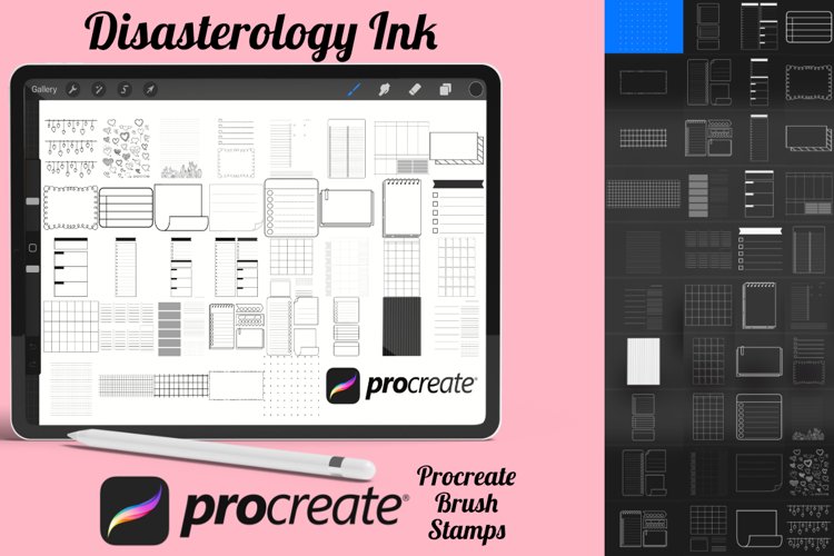 Planner Guide Template Set 1 Procreate Brush Stamps, 37