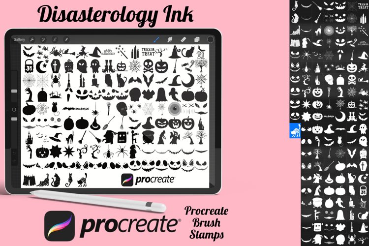 Halloween Elements Set 12 Procreate Brush Stamps, 131 Icons